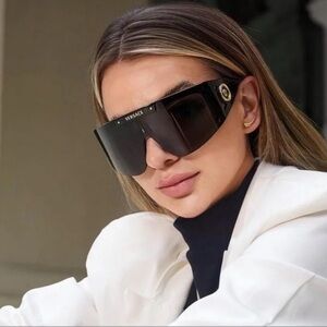 Versace | Accessories | Womens New Versace Ove4393 Gb1w Black Magnetic Lens Shield Womens ...